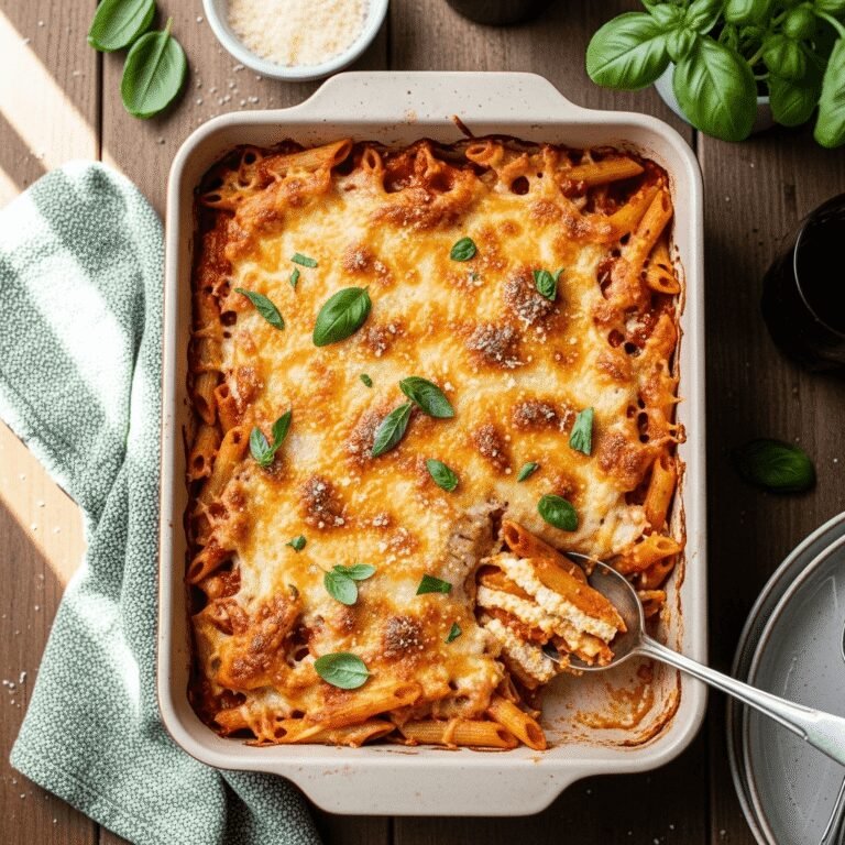 Cheesy Baked Penne Pasta Recipe (Easy & Family-Friendly!)